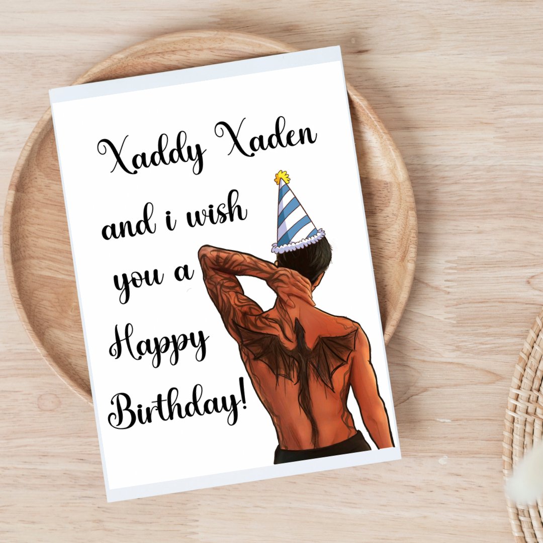Fourth Wing Xaddy Xaden Birthday Card Greeting Card - Awfullynerdy.co ...