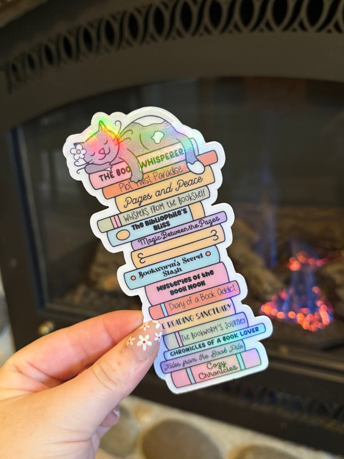 Fun Book Spines Cat Book Stack Cardstock Bookmark - Awfullynerdy.co ...