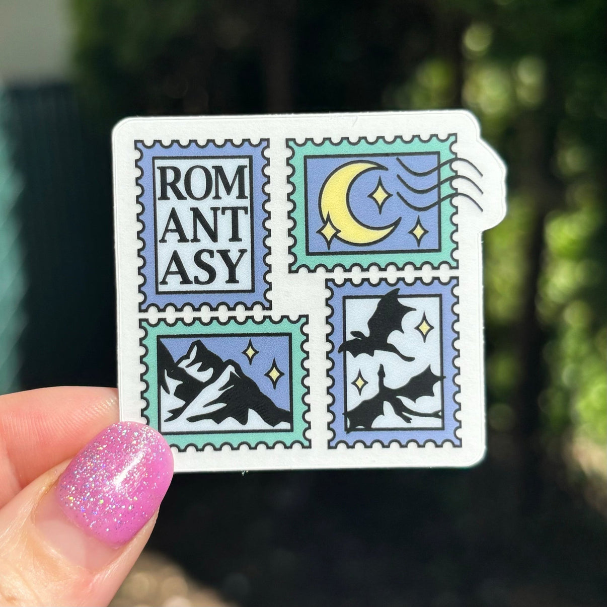 Romantasy Stamps Clear Matte Sticker - Awfullynerdy.co – Awfullynerdy.co
